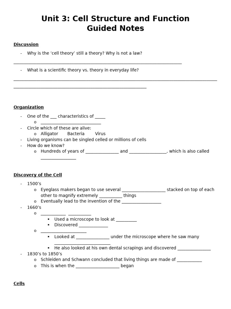 Unit 3 Guided Notes Fr | PDF | Cellular Respiration | Cell (Biology)