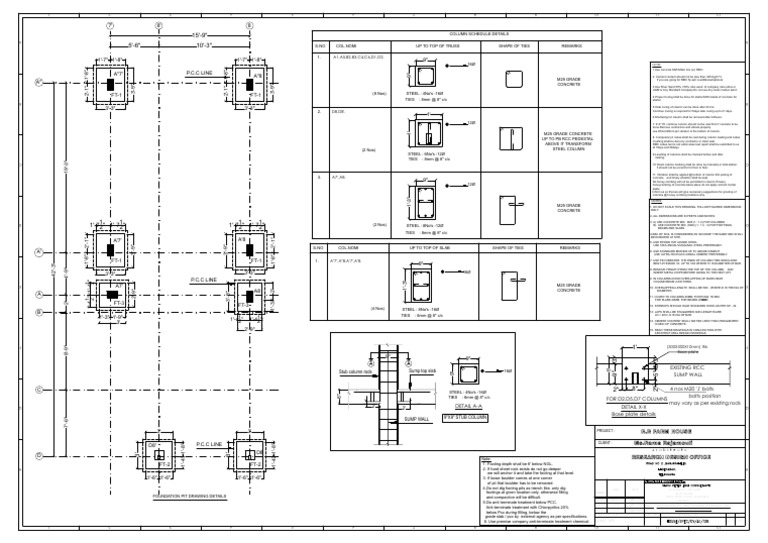 4.foundation Pit and Column Schedule and Stub Column Details | PDF ...