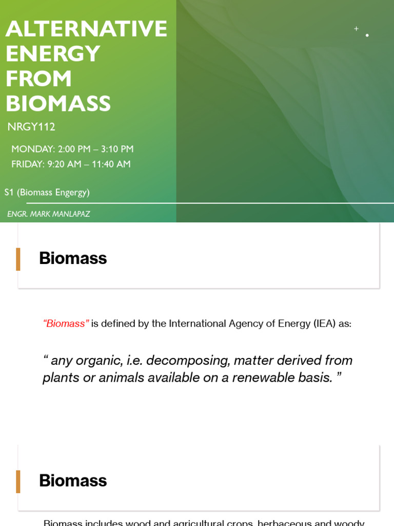 Alternative Energy From Biomass s1 Biomass | PDF | Soil | Carbon Cycle