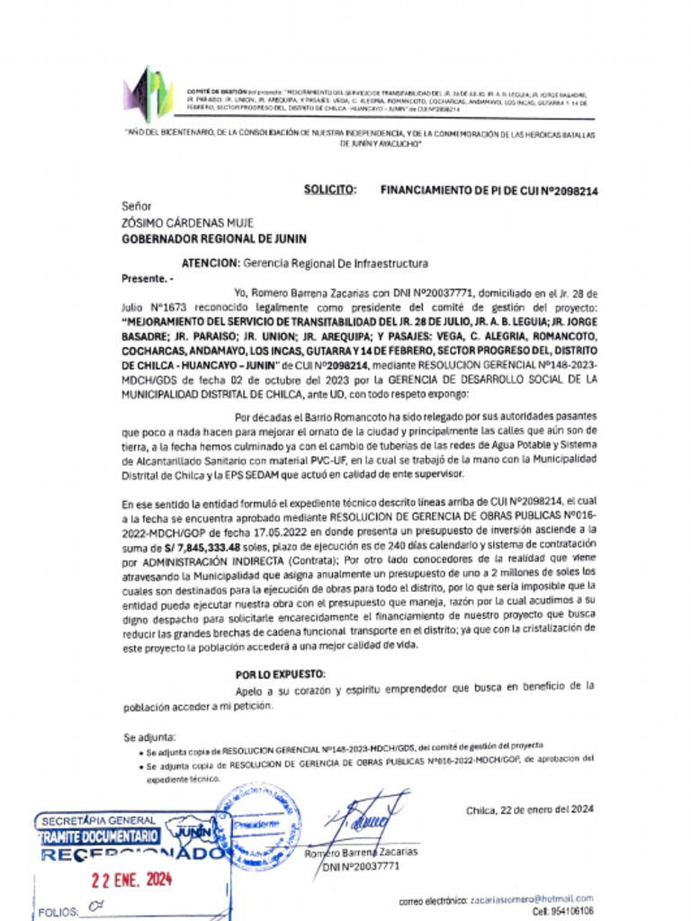 SOLICITUD DE FINANCIAMIENTO GRJ (2) | PDF | Gobierno | Gobernancia