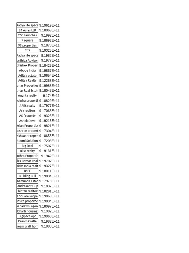 Real Estate Agent List | PDF