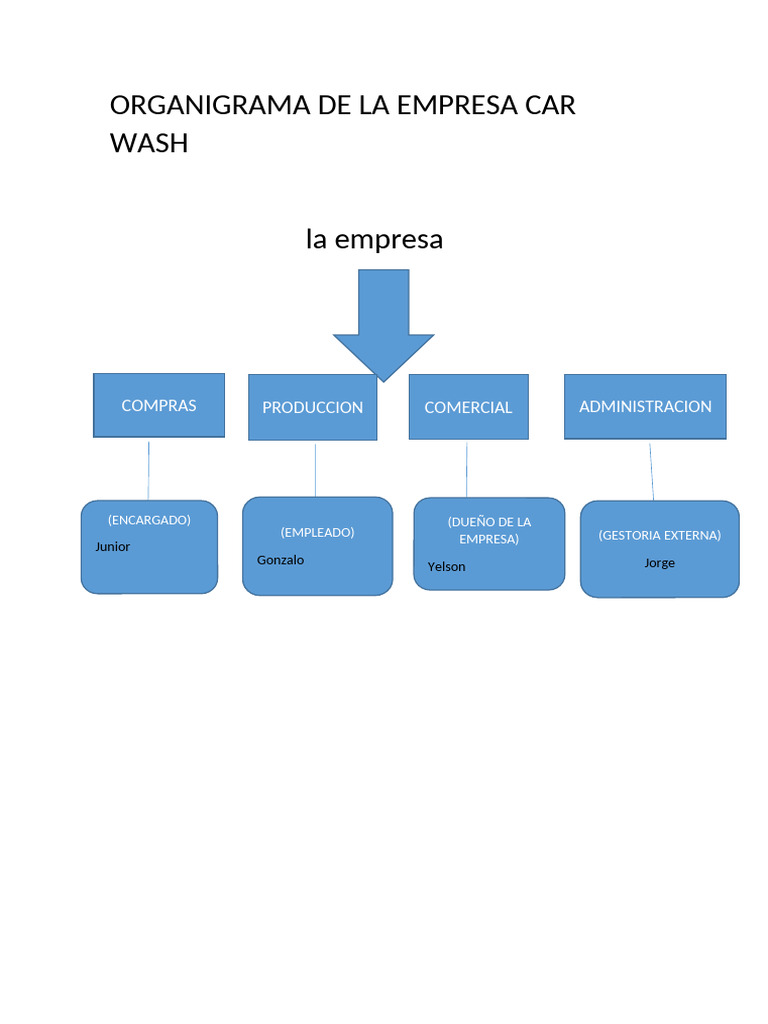 Organigrama Car Wash Empresa | PDF