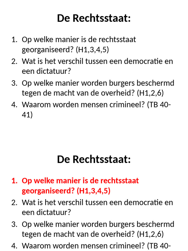 Presentatie de Rechtsstaat H4!21!22 | PDF