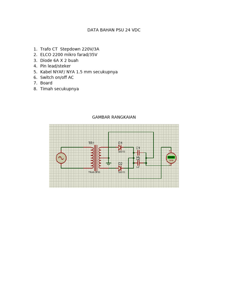 PSU 24VDC Component List | PDF