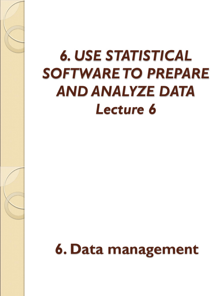 BDPPM II -Lecture 6 | PDF | Statistics | Estimator