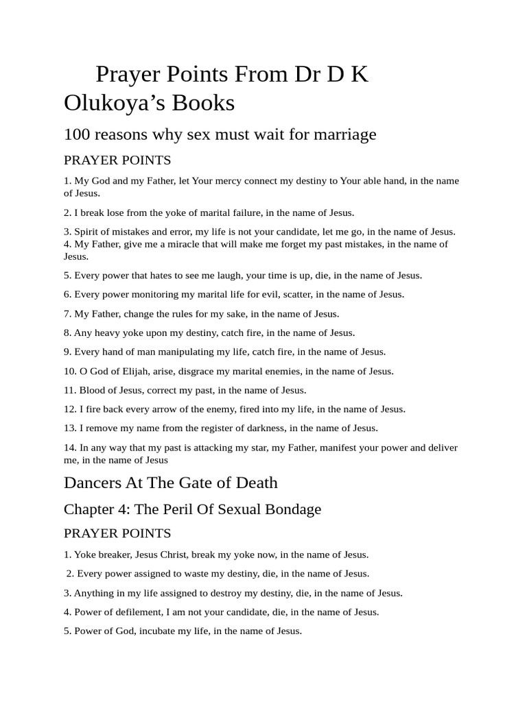 Warfare Prayer Points by Dr. Olukoya | PDF | Religious Belief And ...