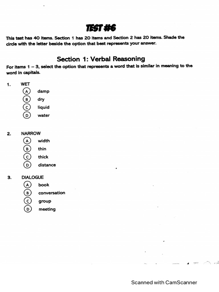 Medix Ability Test 6 | PDF