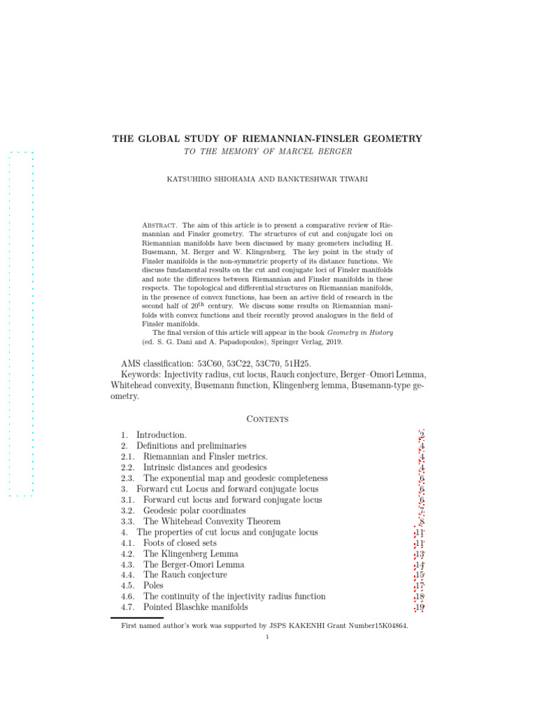 Riemannian-Finsler Geometry | PDF | Manifold | Space