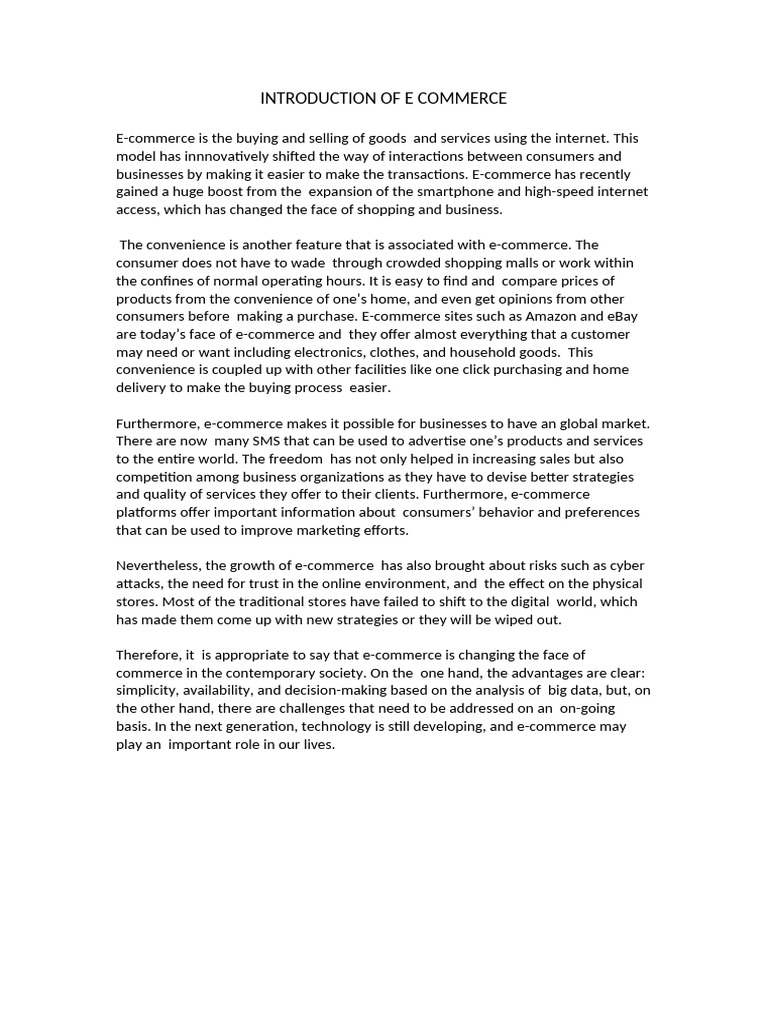 Introduction of e Commerce | PDF