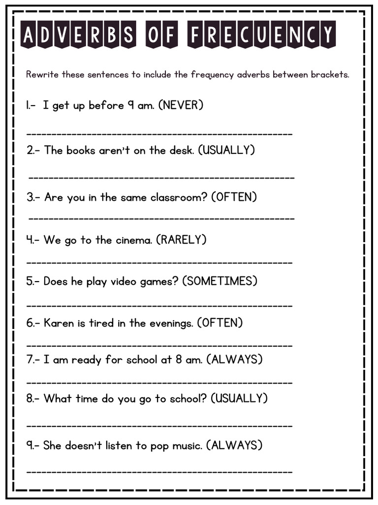 Adverbs of Frequency Exercise | PDF