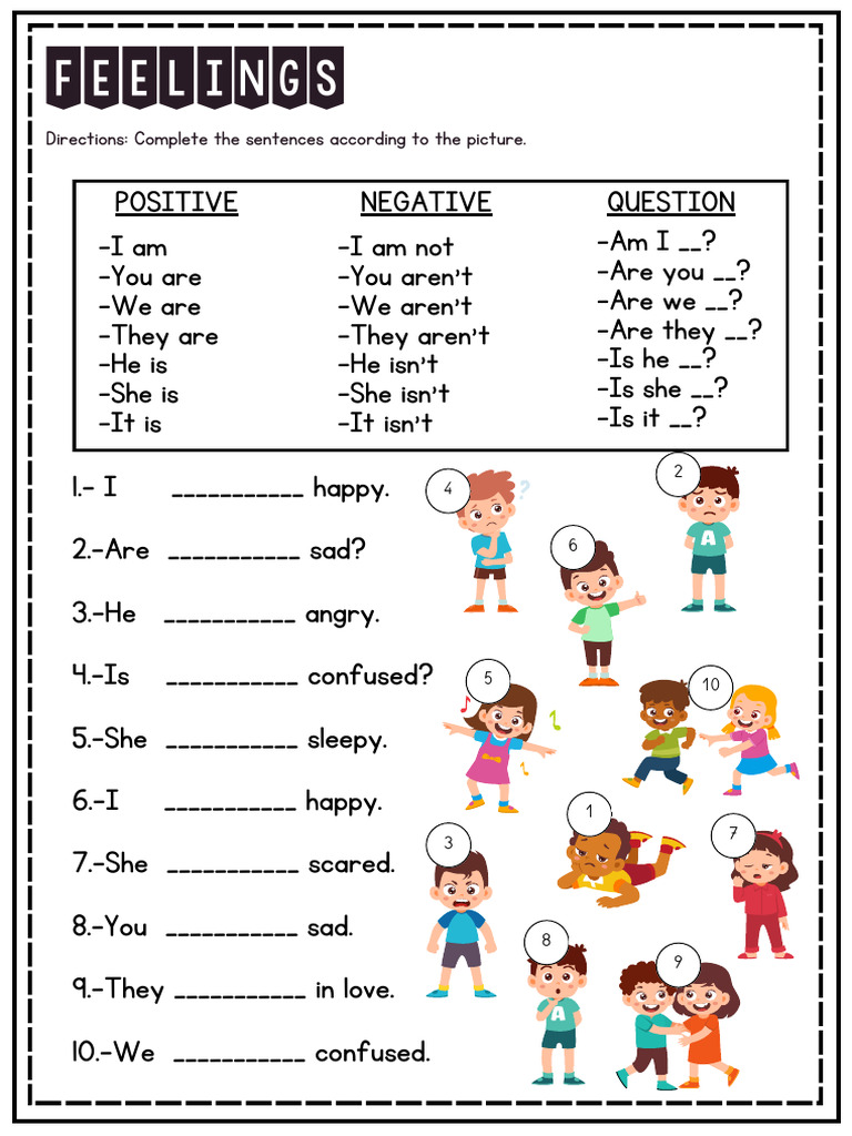6-Feelings and Verb To Be Exercise | PDF