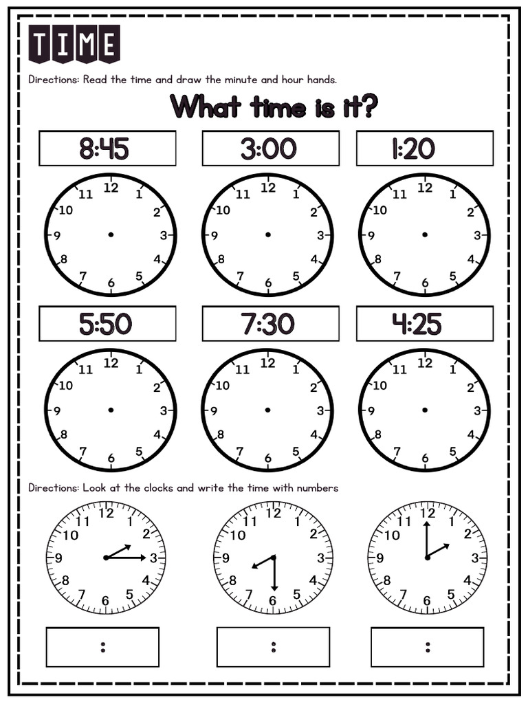 Time-Telling Practice for Kids | PDF