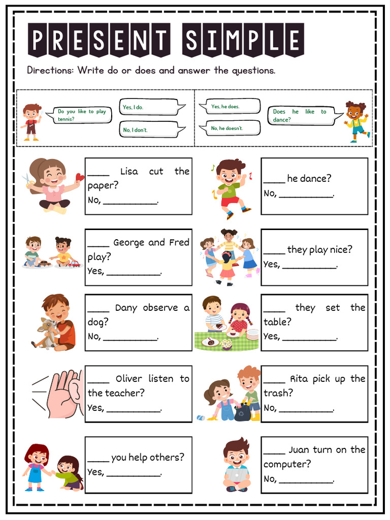 Do vs Does Exercises Worksheet | PDF