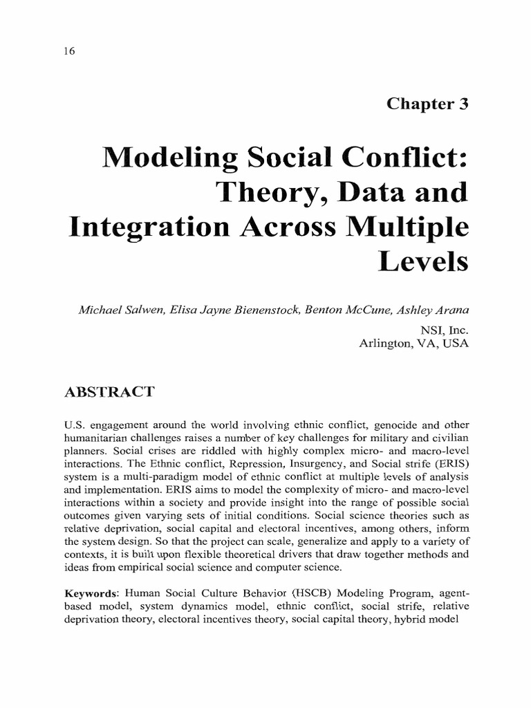 Chapter 3. Modeling Social Conflict | PDF
