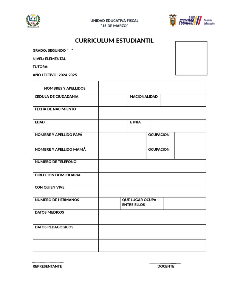 CURRICULUM ESTUDIANTIL 2024 | PDF