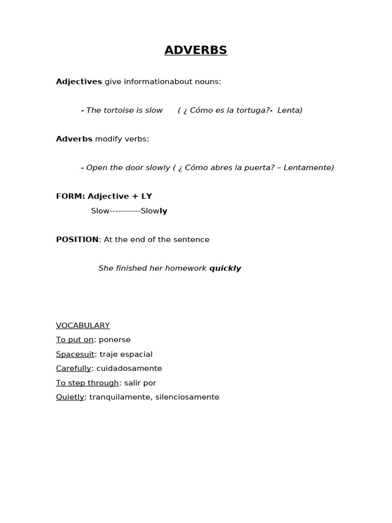 Understanding Adverbs and Their Use | PDF
