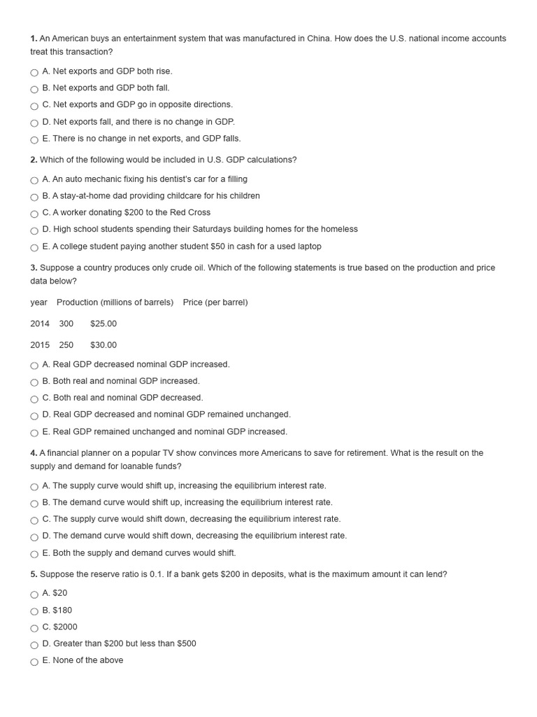 AP Macroeconomics Practice Test_ Pacing Drills | PDF