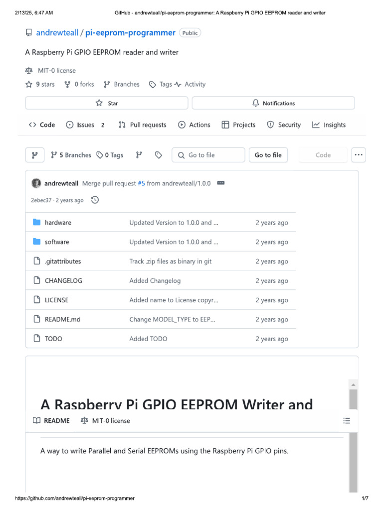 Eeprom Raspi Programmer | PDF
