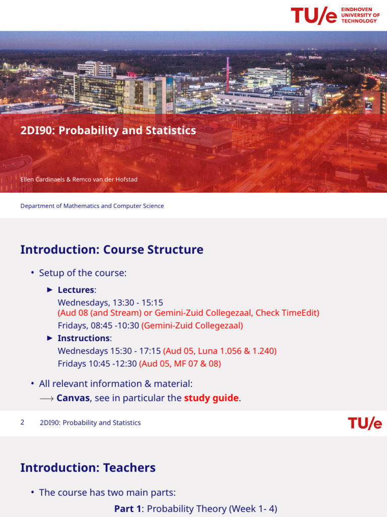 Lecture 1 Prob&Statistics | PDF | Probability Distribution | Probability