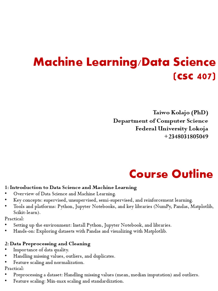 CSC407_Chapter 1 | PDF | Machine Learning | Data Science