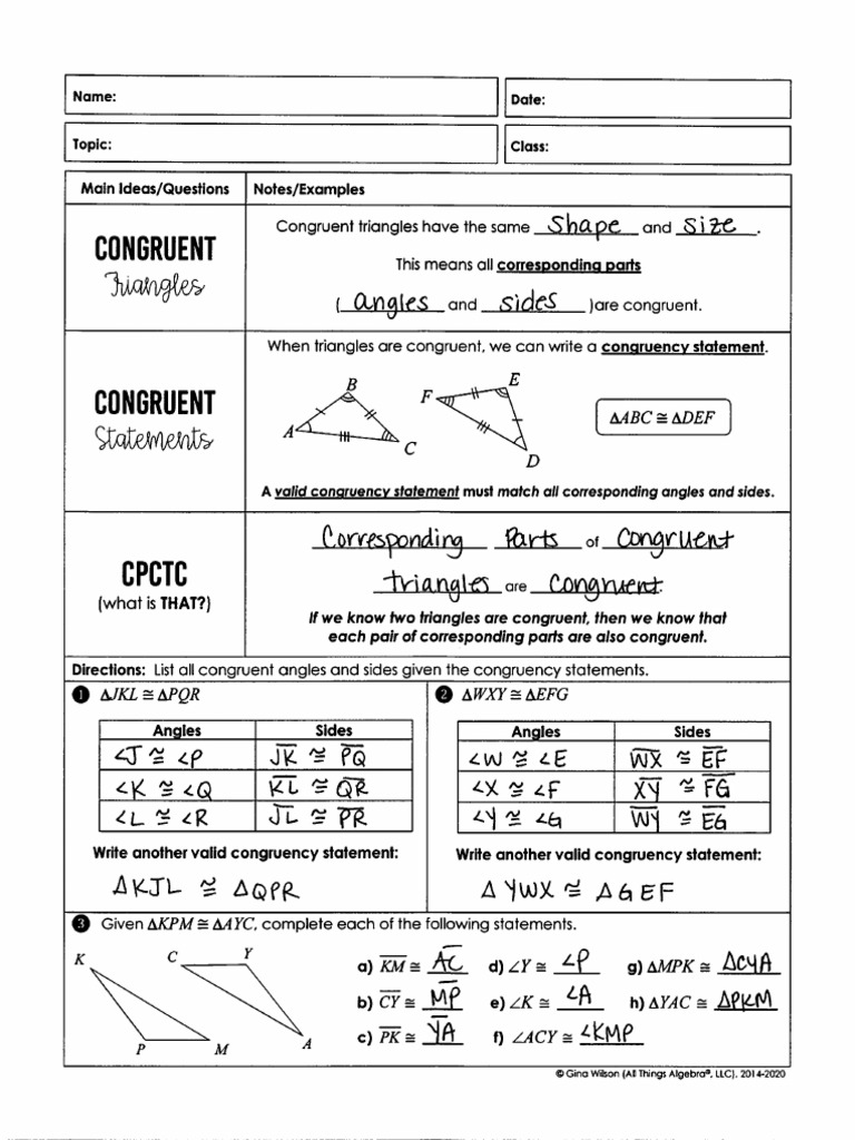 Triangle Congruence Theorems | PDF