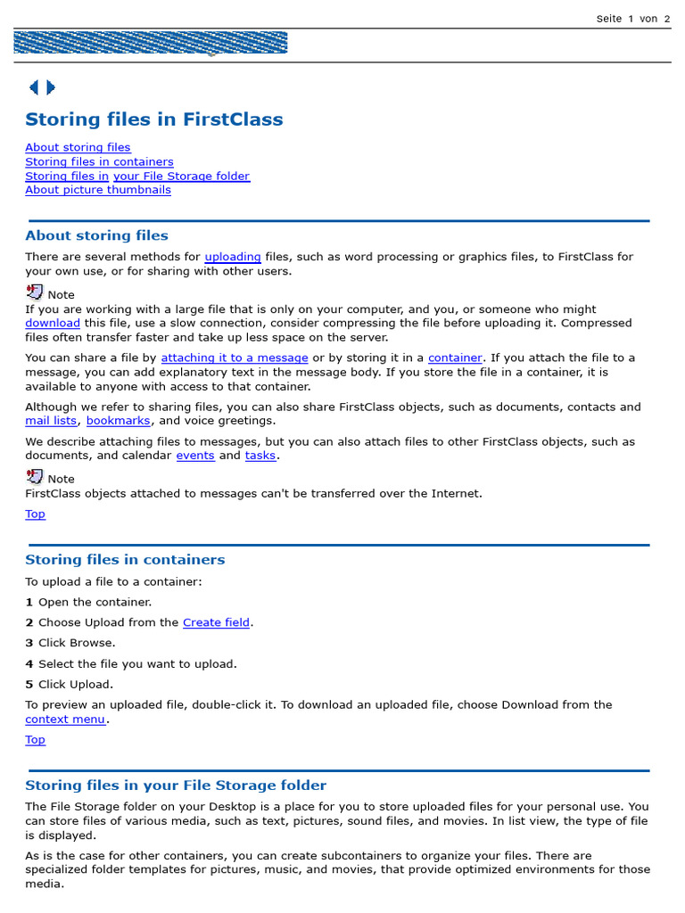 LW28 Storing Files in FirstClass | PDF | Computer File | Software
