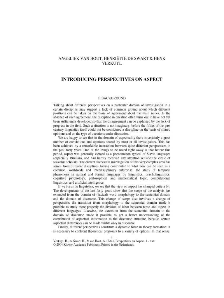 Introducing Perspectives On Aspect | PDF | Grammatical Tense | Semantics