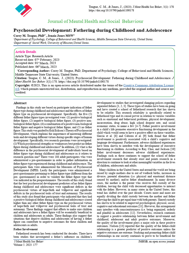 article-jmhsb-178 | PDF | Psychological Concepts | Social Psychology