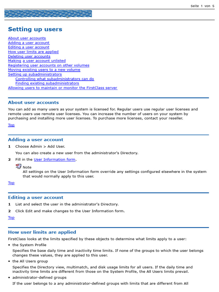 5 Setting Up Users Pdf User Computing Directory Computing