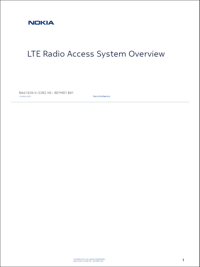 S01M01 SG RA41320-V-22R2 LTE Radio Access System Overview L2brne0m | PDF | Information And ...