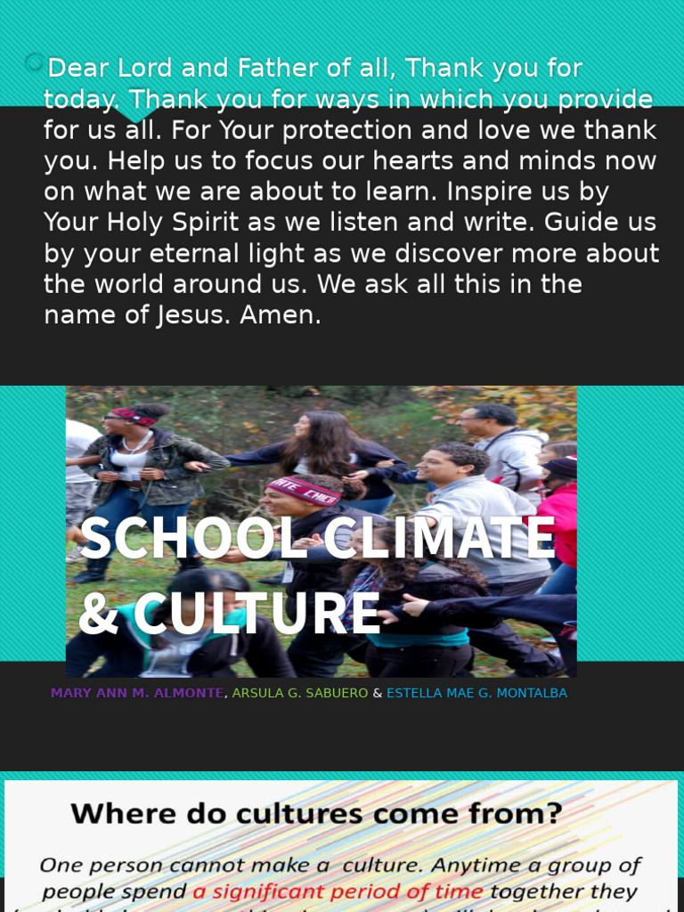Educ 214 Hre School Climate and Culture No 1-4 | PDF | Learning | Classroom