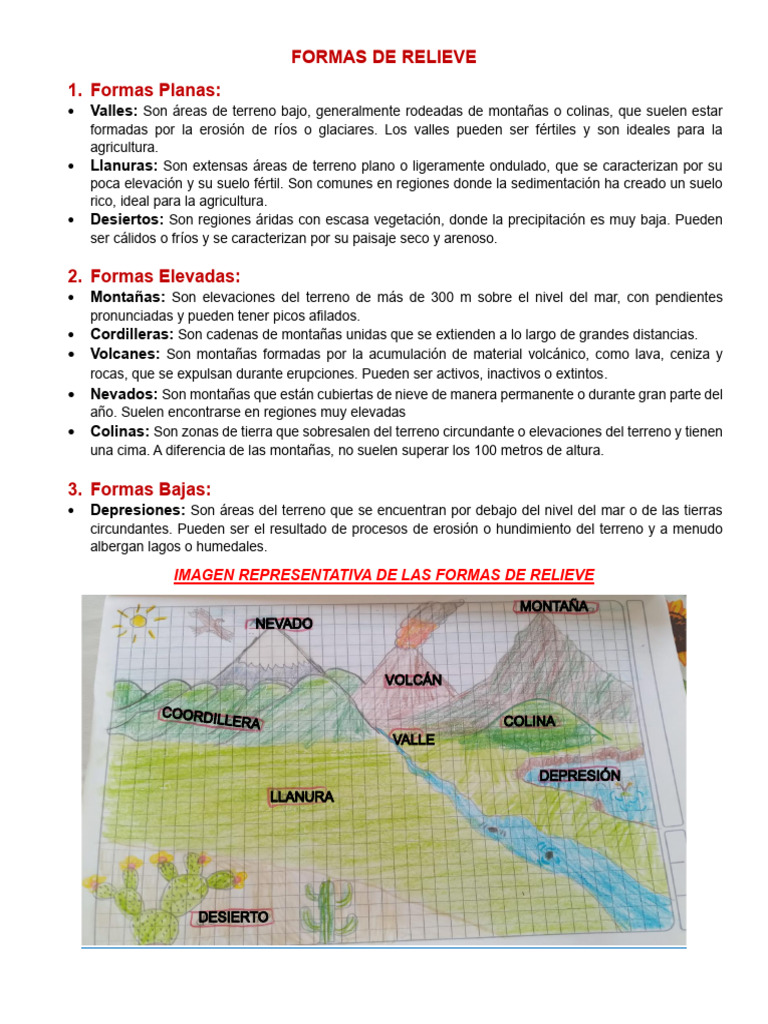 Tipos y Formas de Relieve Terrestre | PDF