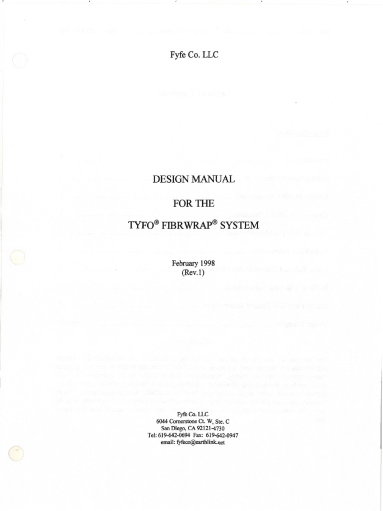 Design Manual For The TYFO Fiberwrap System | PDF | Strength Of ...