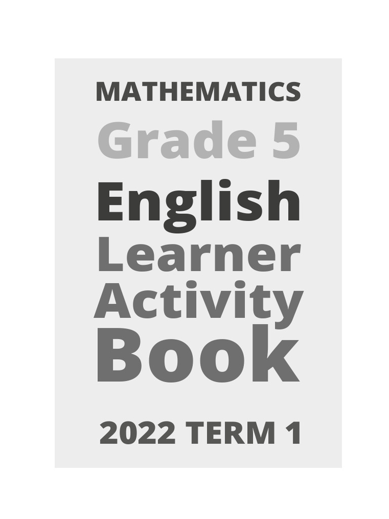GR 5 Term 1 2022 Maths Learner Activities English | PDF | Numbers ...