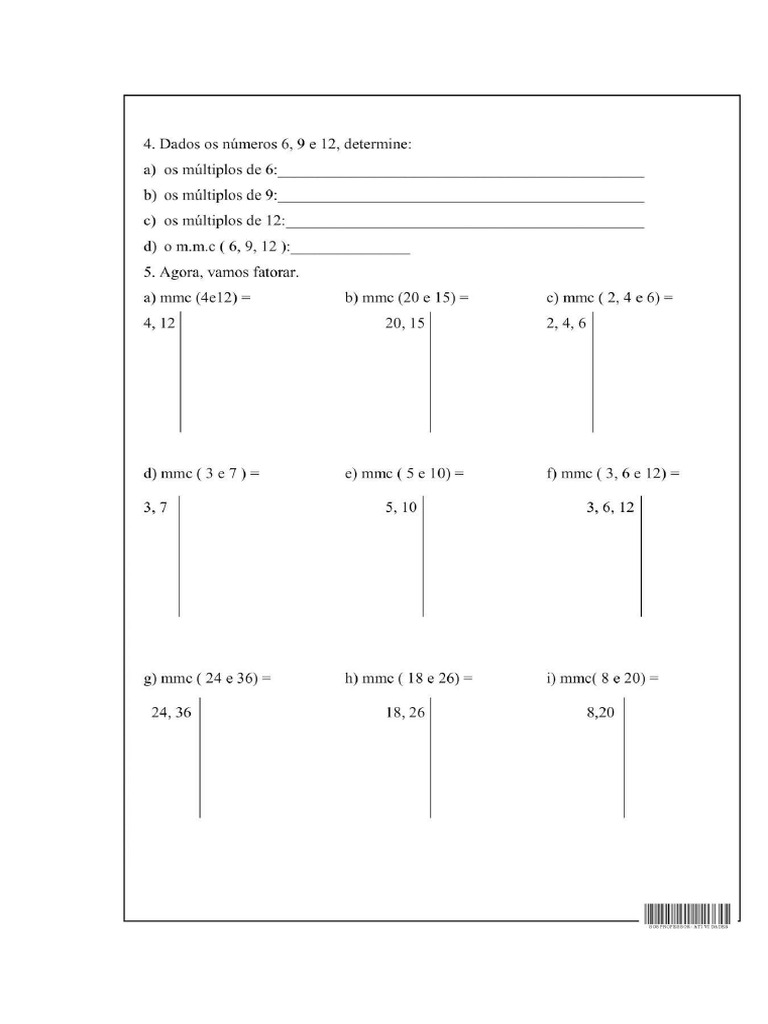 ATIVIDADE MMC E MDC | PDF