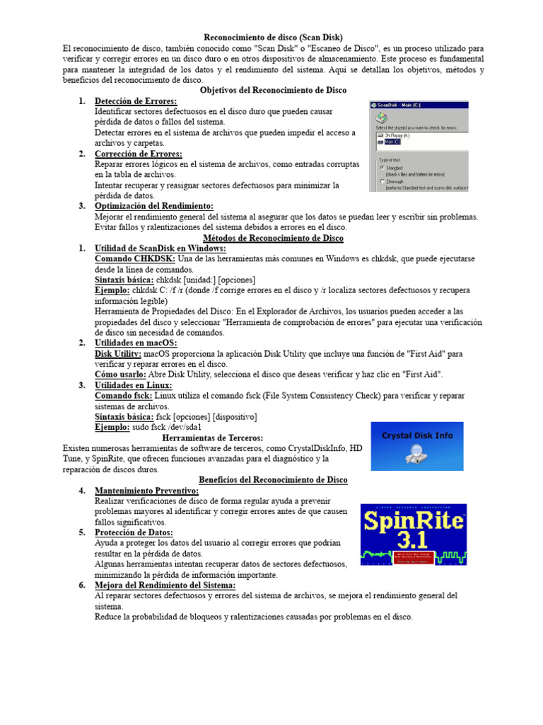Reconocimiento de Disco: Scan Disk y Su Uso | PDF | Archivo de ...