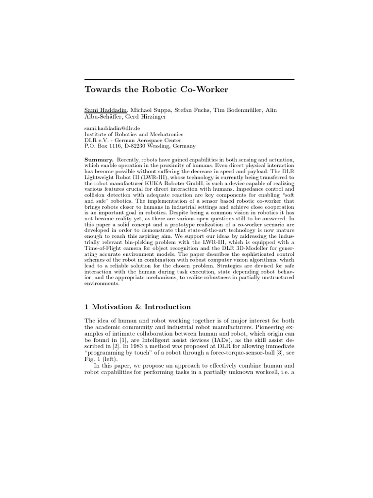 Haddadin Et Al Isrr2009 | PDF