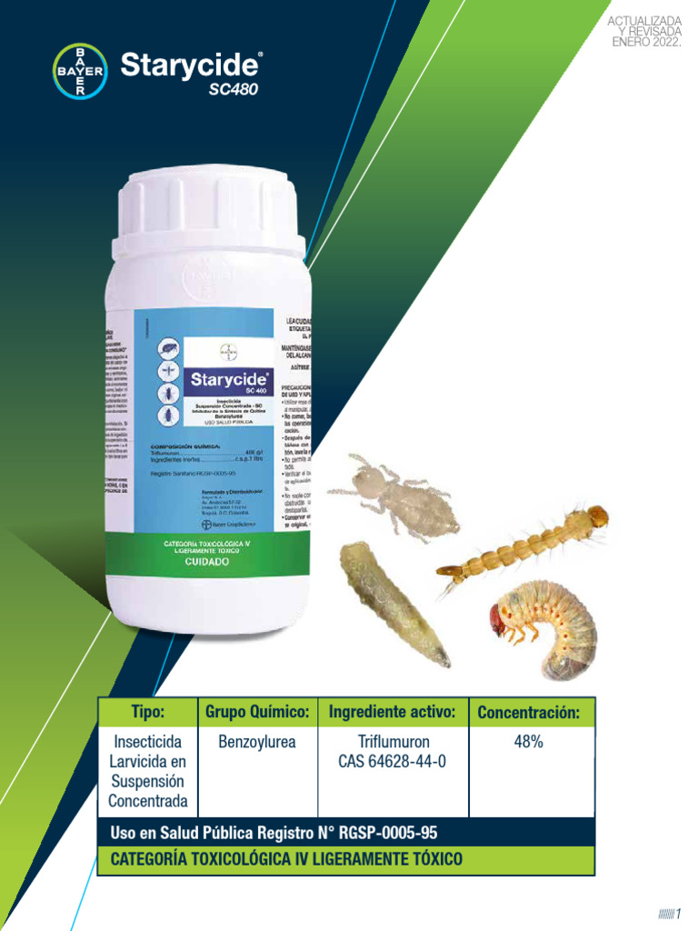 STARYCIDE SC480 FichaT Enero2022 COLO Triflumuron | PDF | Insectos | Agua