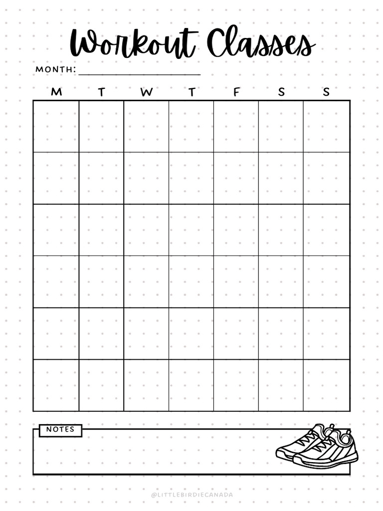 Workout Classes - Monday Start | PDF
