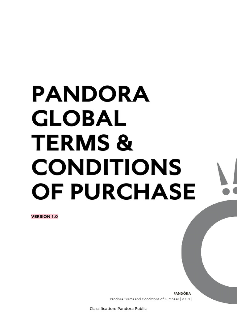 Pandora Global Terms and Conditions of Purchase (1) | PDF | Taxes ...
