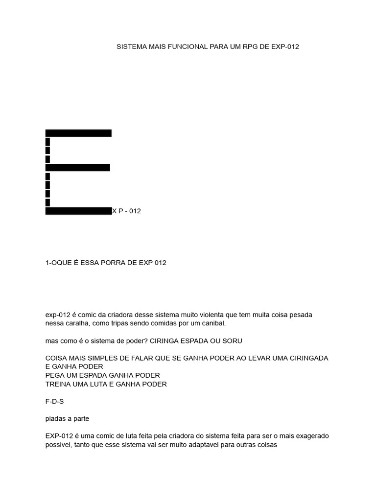 Sistema Mais Funcional para Um RPG de Exp-012 | PDF