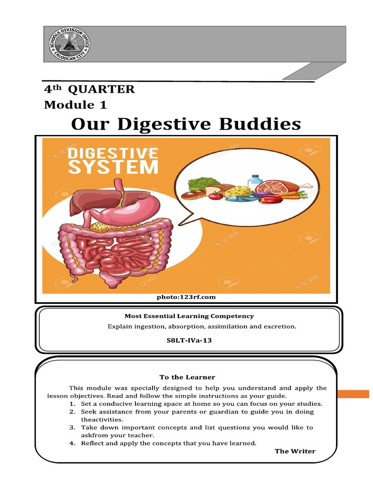 Science 8 Q4 W1 | PDF | Human Digestive System | Digestion