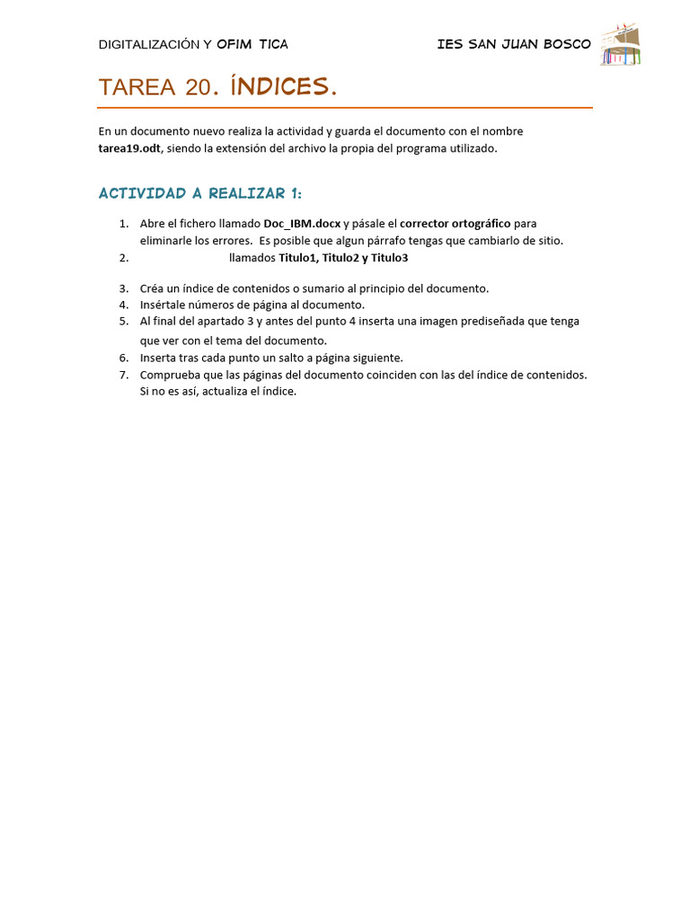PRÁCTICA 20 - Indices Automaticos | PDF