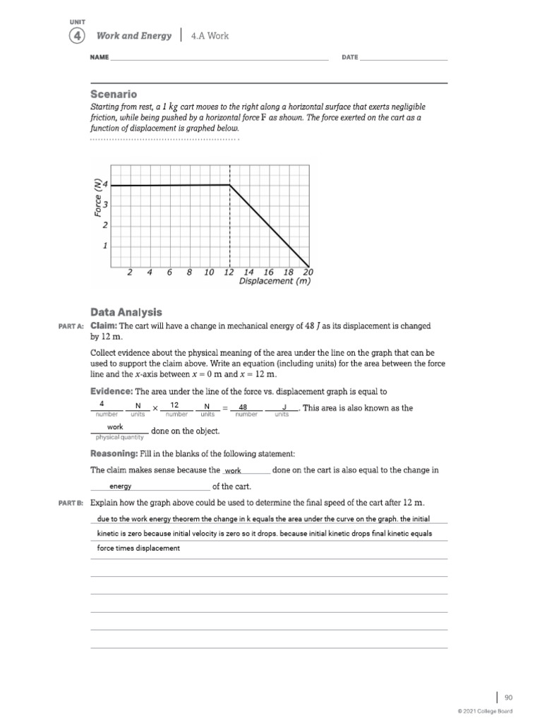 Kami Export - Cheyenne Briggs - Workbook Practice Questions Energy | PDF | Force | Velocity