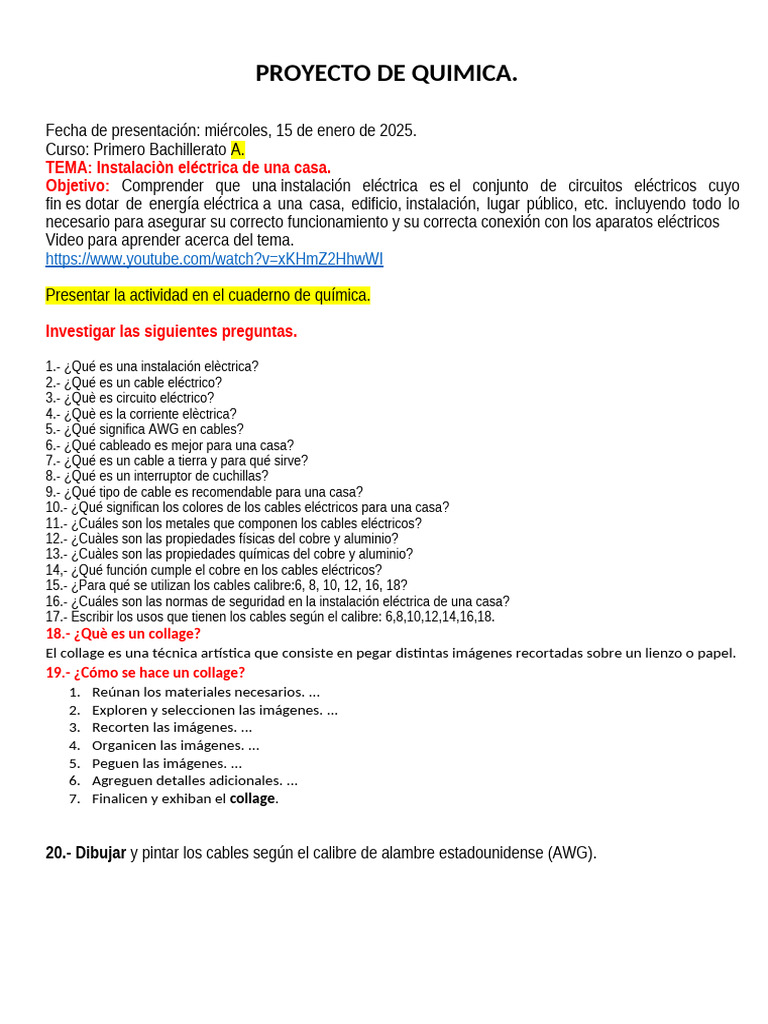Proyecto de Quimica-Iii Trim. A | PDF