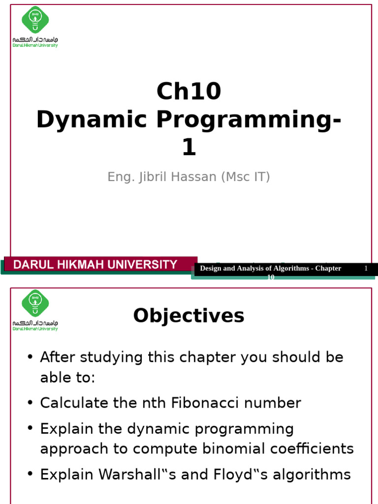 Ch10 Dynamic Programming1 | PDF | Dynamic Programming | Theoretical Computer Science