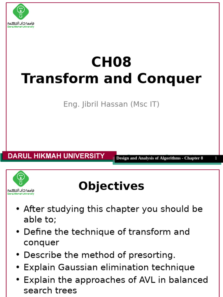 Ch08 Transform and Conquer | PDF | Matrix (Mathematics) | Theoretical Computer Science