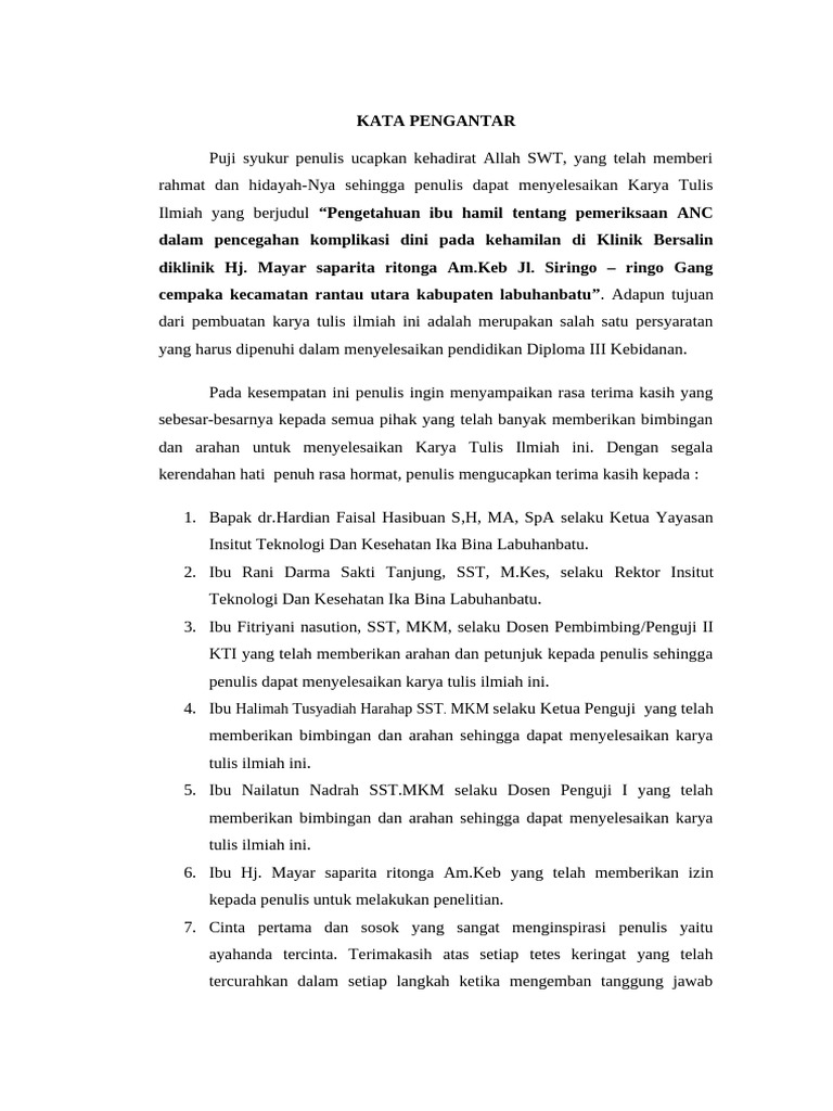 KATA PENGANTAR KTI YULIS | PDF