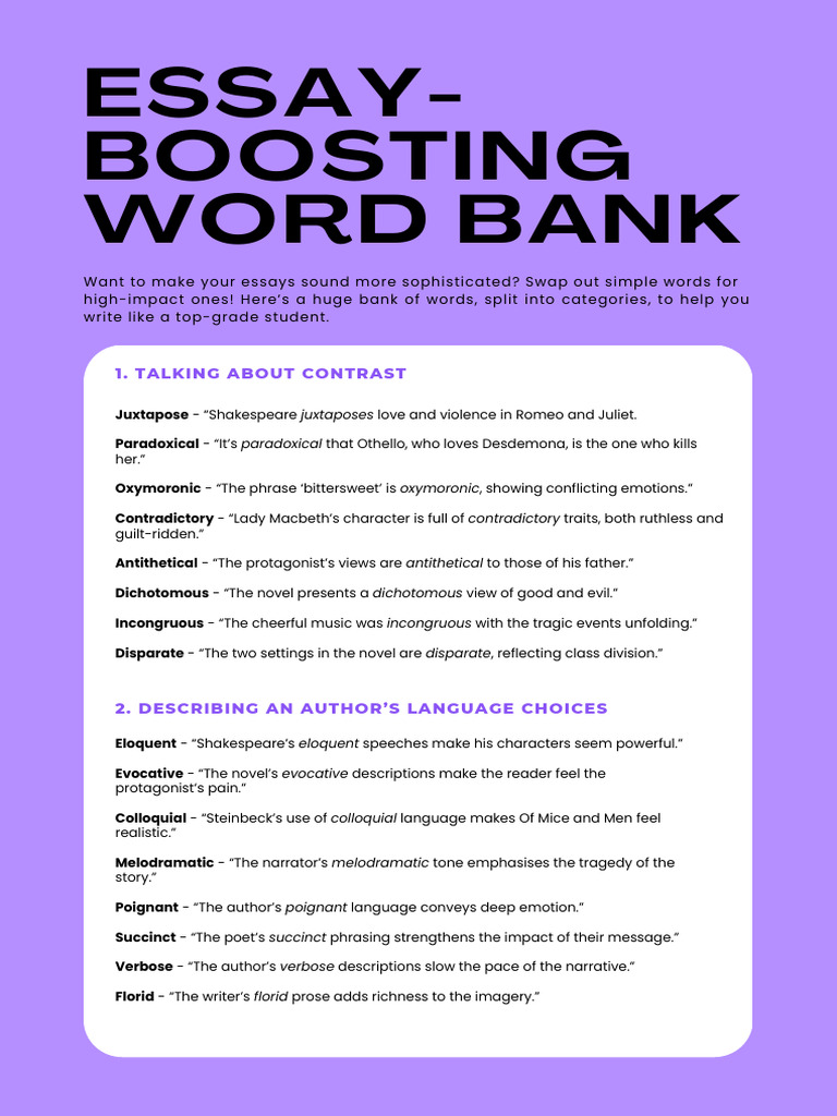 GCSE Vocab Booster Pack (Part 1) | PDF | Symbols | Othello