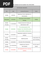 PSUT Academic Calendar 2025/2026 | PDF | Academic Term | Schools